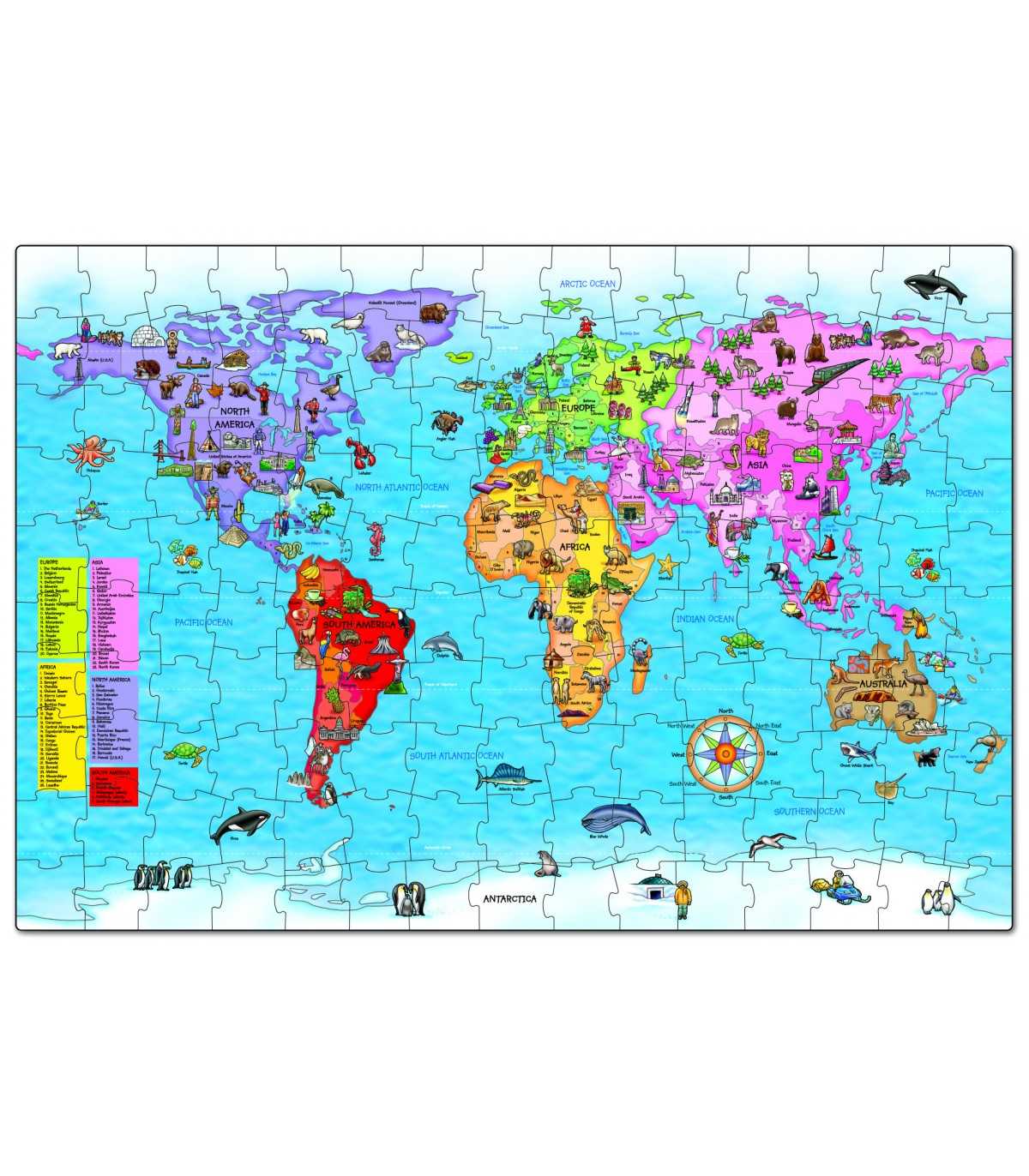 World Map Puzzle & Poster | Puzzle fino a 99 pezzi | Orchard Toys | Get ...